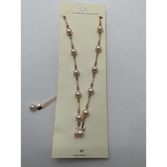 LC Lauren Conrad | Jewelry | Lauren Conrad Pink Pearls Rose Gold 62 ...